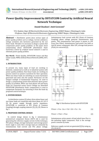 IRJET- Power Quality Improvement by DSTATCOM Control by Artificial Neural Network Technique | PDF