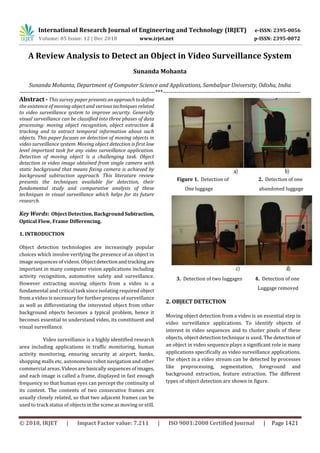 IRJET- A Review Analysis to Detect an Object in Video Surveillance System | PDF | Video Software ...