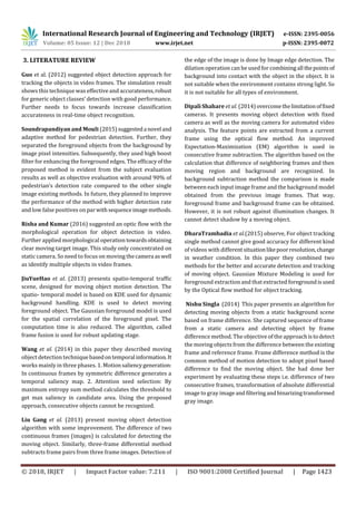 IRJET- A Review Analysis to Detect an Object in Video Surveillance System | PDF | Video Software ...