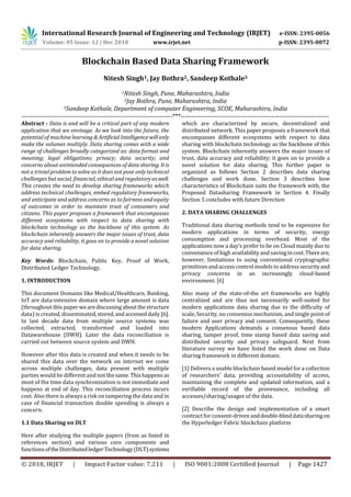 IRJET- Blockchain based Data Sharing Framework | PDF | Databases | Computer Software and ...