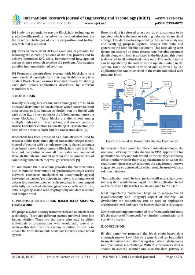 IRJET- Blockchain based Data Sharing Framework | PDF | Databases | Computer Software and ...