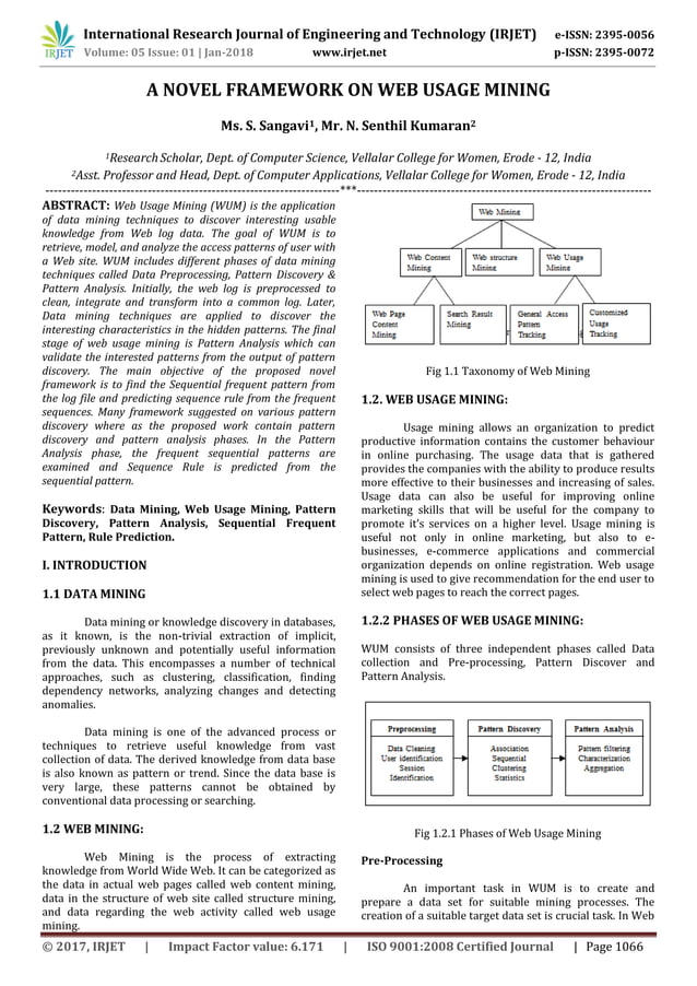 A Novel Framework on Web Usage Mining | PDF