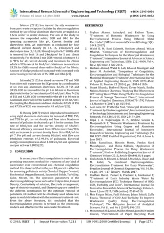 IRJET- Application of Electrocoagulation in Wastewater Treatment: A General Review | PDF