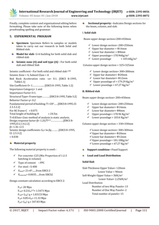IRJET-Cost Comparison Between Frames with Solid Slab and Ribbed Slab using HCB under Seismic ...
