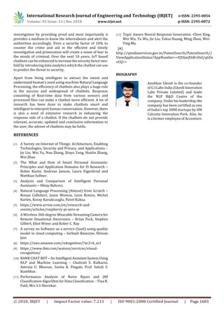 IRJET- Application of Chatbots in Women & Child Safety | PDF