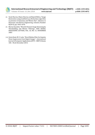 IRJET- A Review on Various Restoration Techniques in Digital Image Processing | PDF