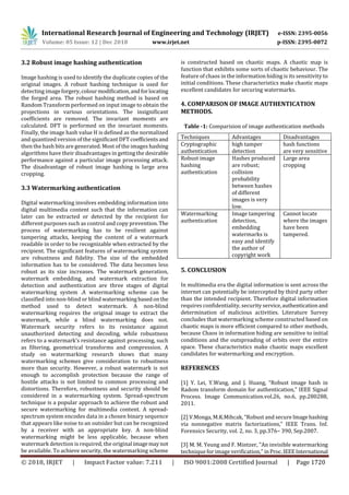 IRJET- A Study on Image Authentication Methods | PDF