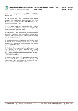 IRJET- A Study on Image Authentication Methods | PDF