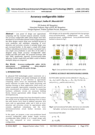 IRJET- Accuracy Configurable Adder | PDF
