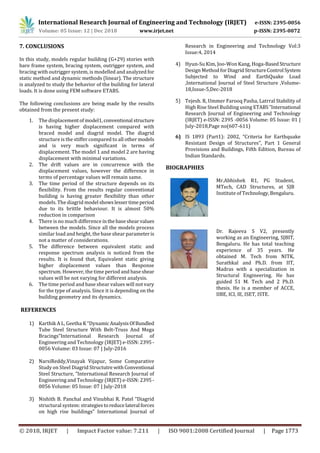 IRJET- Performance Study of High Rise Building with Bracing and Diagrid Structures under Lateral ...
