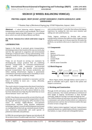 Segway (2 Wheel Balancing Vehicle) | PDF