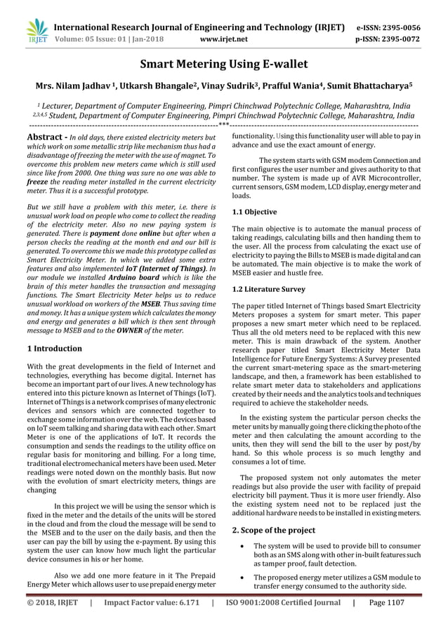 Smart Metering using E-wallet | PDF