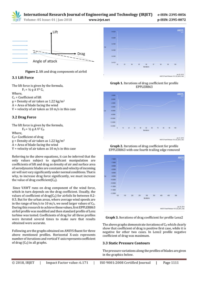 Cfd Analysis For Computing Drag Force On Various Types Of Blades For