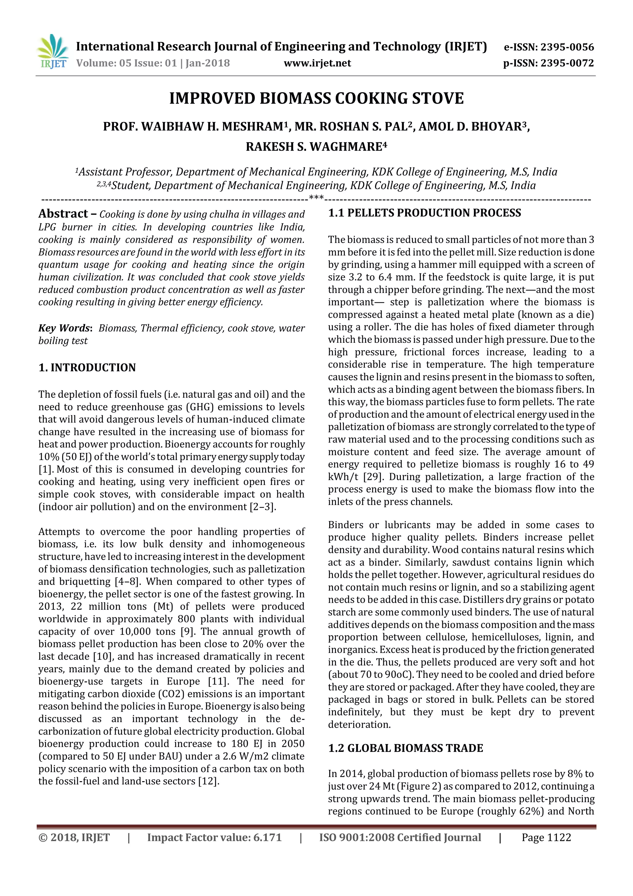 Improved Biomass Cooking Stove | PDF