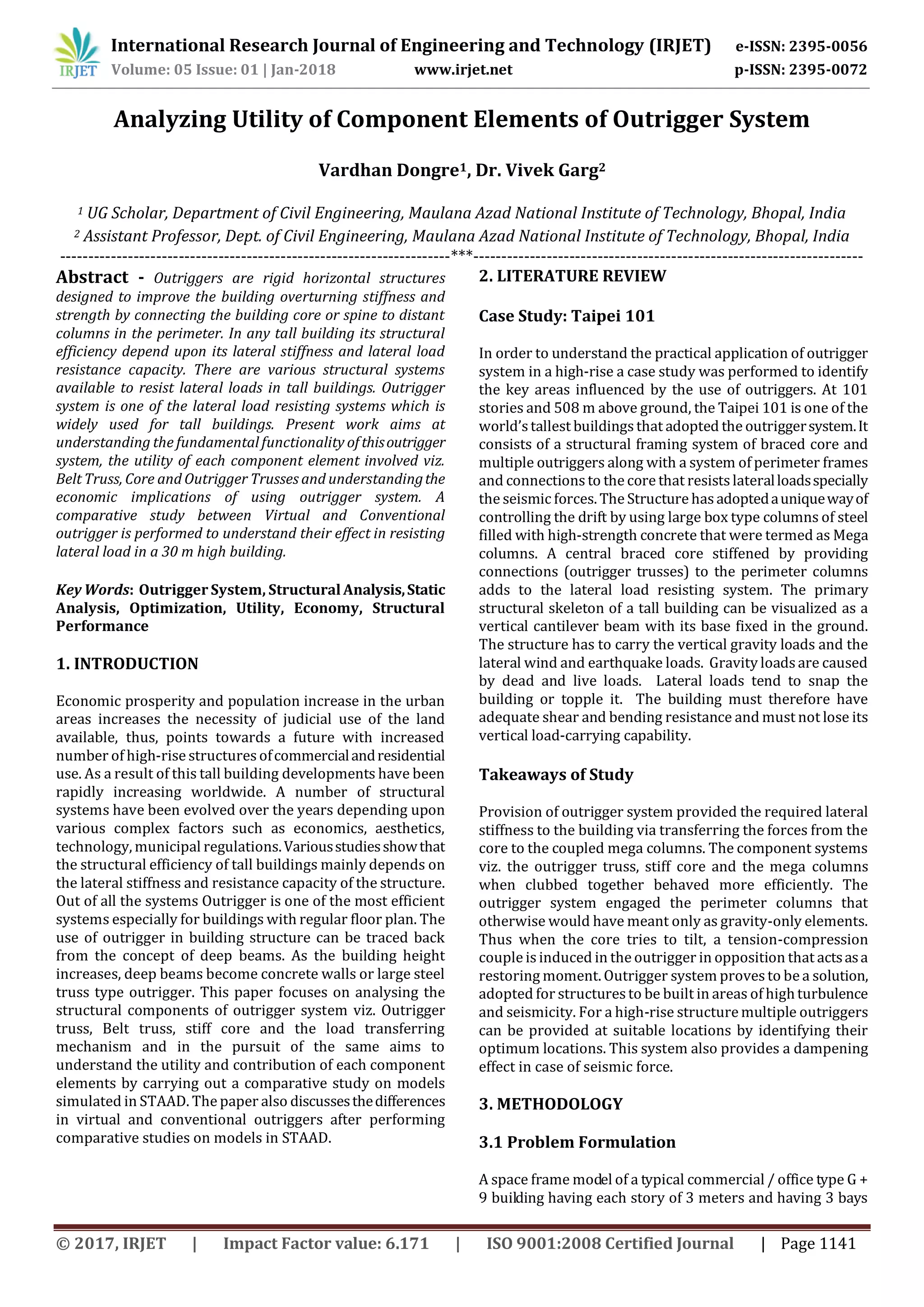 Analyzing Utility of Component Elements of Outrigger System | PDF