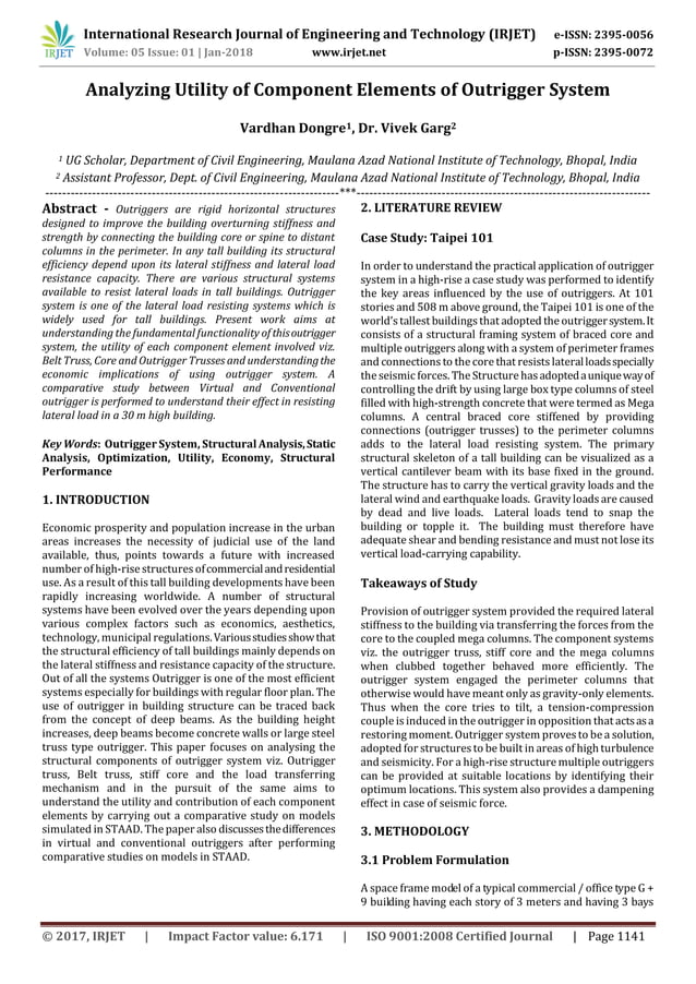 Analyzing Utility of Component Elements of Outrigger System | PDF