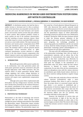 IRJET- Reducing Harmonics in Micro Grid Distrubution System using APF with PI Controller | PDF