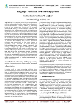 Language Translation for E-learning Systems | PDF