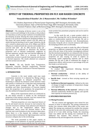 IRJET- Effect of Thermal Properties on Fly Ash based Concrete | PDF