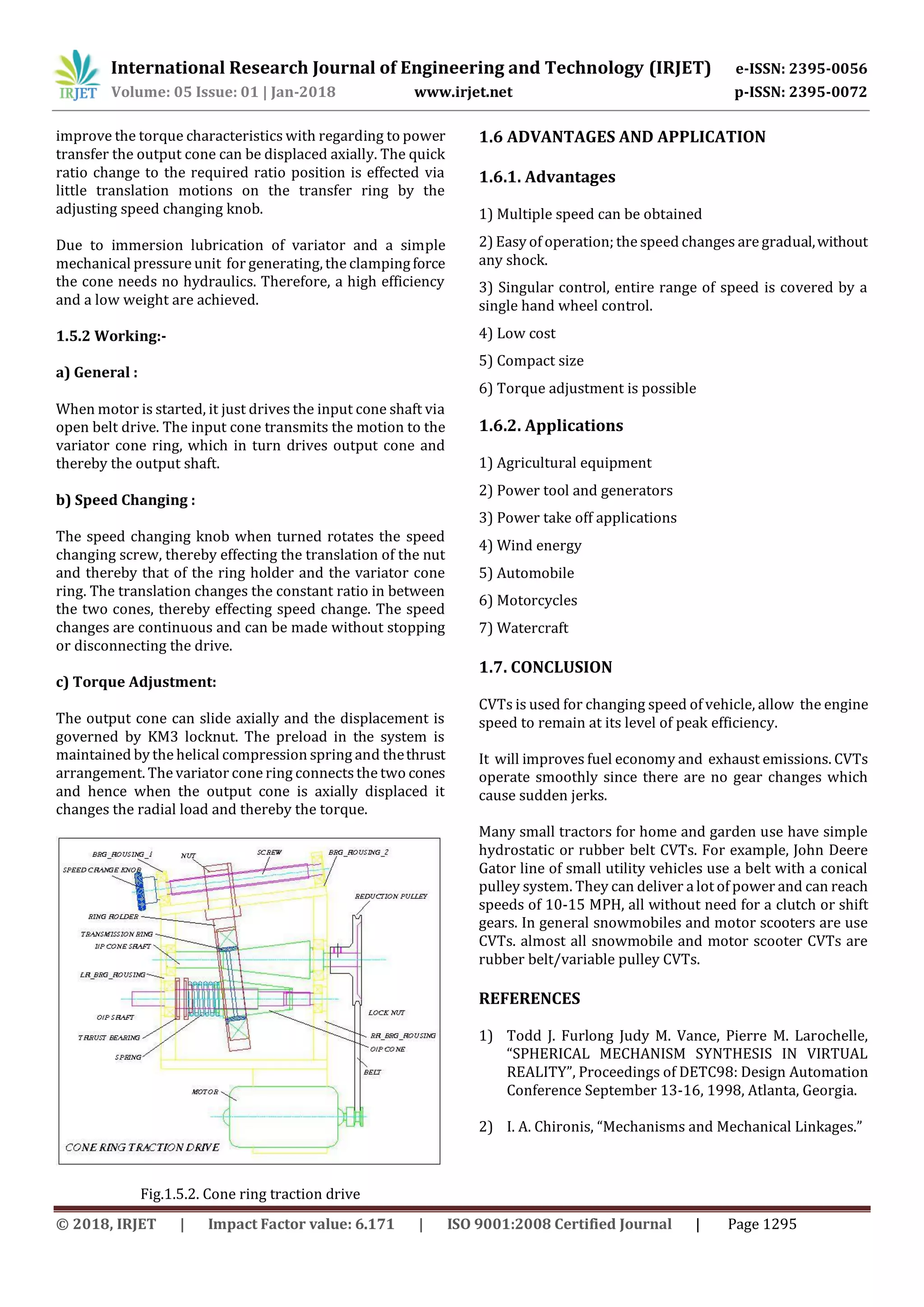 Cone Ring Traction Drive | PDF
