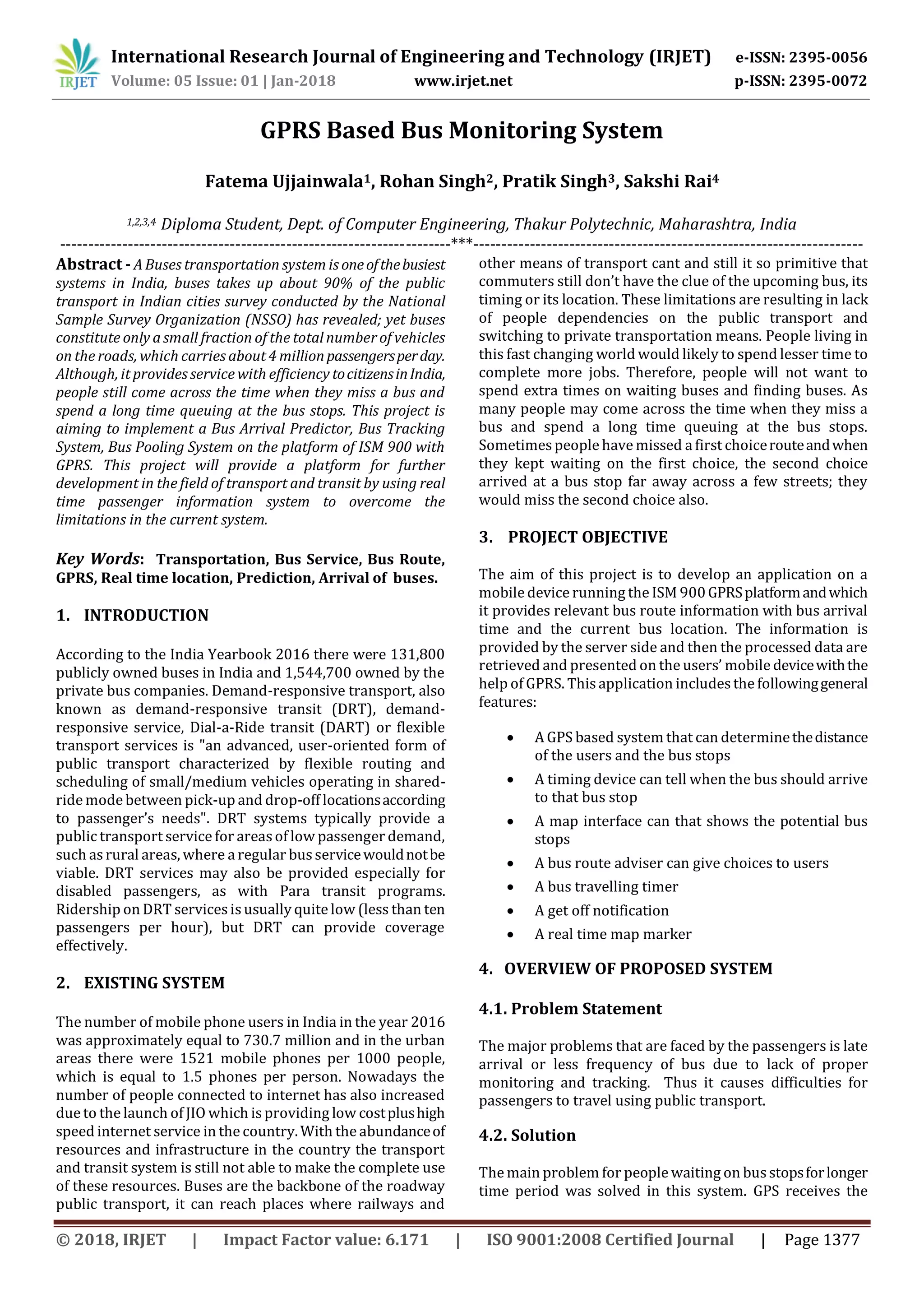 GPRS Based Bus Monitoring System | PDF