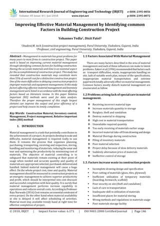 IRJET-Improving Effective Material Management by Identifying Common ...