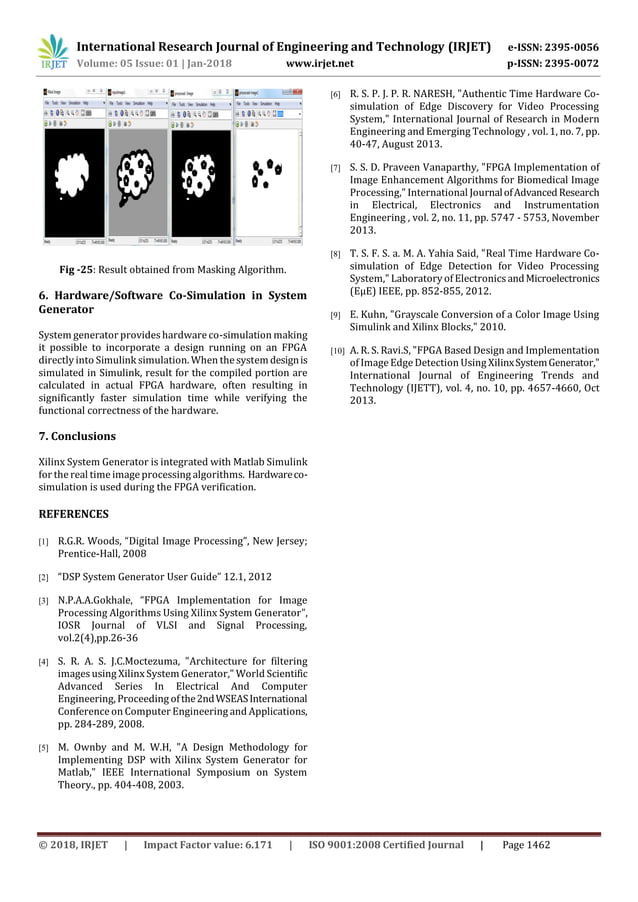 Implementation Of Fpga Based Image Processing Algorithm Using Xilinx System Generator Pdf