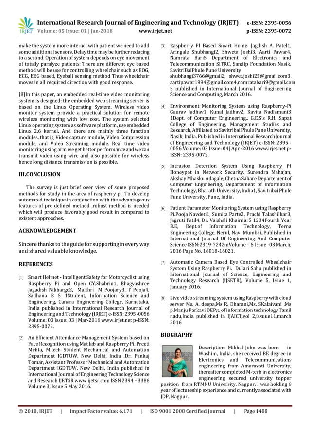 Comparative Study on Various System Based on Raspberry-Pi Technology | PDF