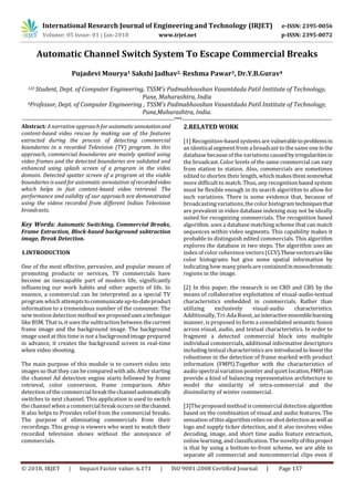 IRJET-Automatic Channel Switch System to Escape Commercial Breaks | PDF