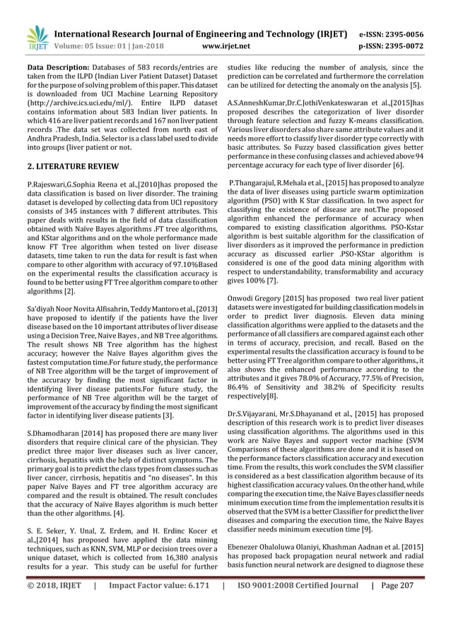 IRJET-Performance Analysis of Liver Disease Prediction using Machine Learning Algorithms | PDF ...