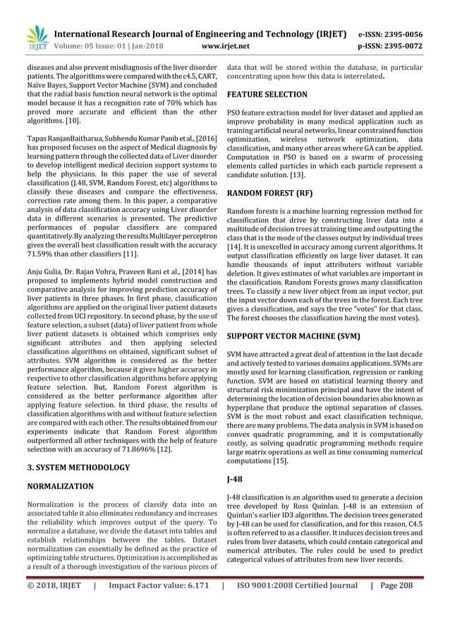IRJET-Performance Analysis of Liver Disease Prediction using Machine Learning Algorithms | PDF ...