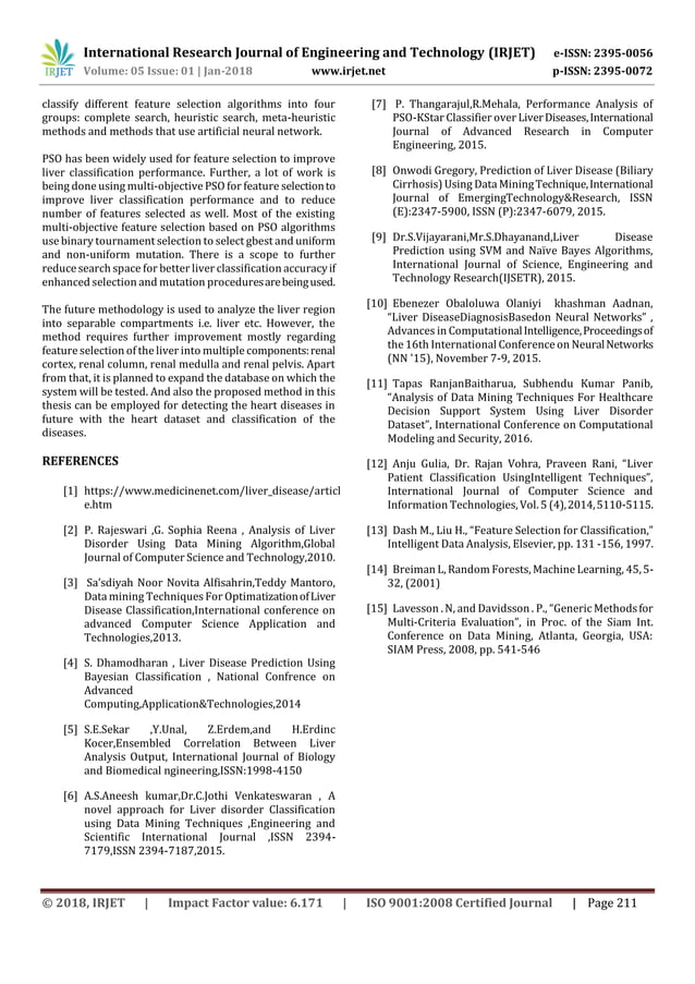 Irjet Performance Analysis Of Liver Disease Prediction Using Machine Learning Algorithms Pdf