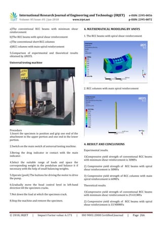 IRJET-Effect of Spiral Reinforcement in Beams and Columns | PDF