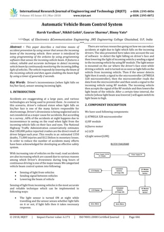 IRJET- Automatic Vehicle Beam Control System | PDF