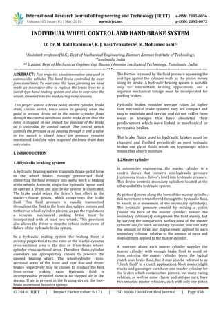 IRJET- Individual Wheel Control and Hand Brake System | PDF