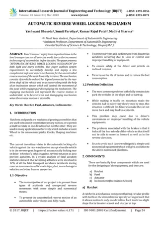 Automatic Reverse Wheel Locking Mechanism | PDF