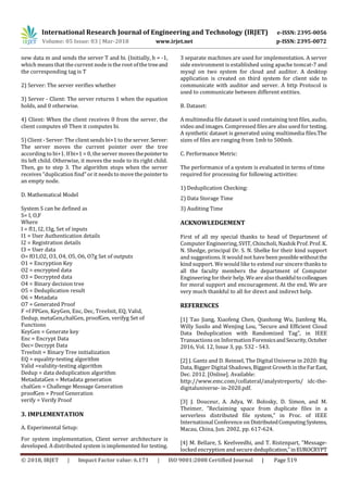 IRJET- Secure Data Deduplication and Auditing for Cloud Data Storage | PDF