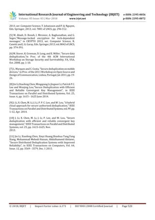 IRJET- Secure Data Deduplication and Auditing for Cloud Data Storage | PDF