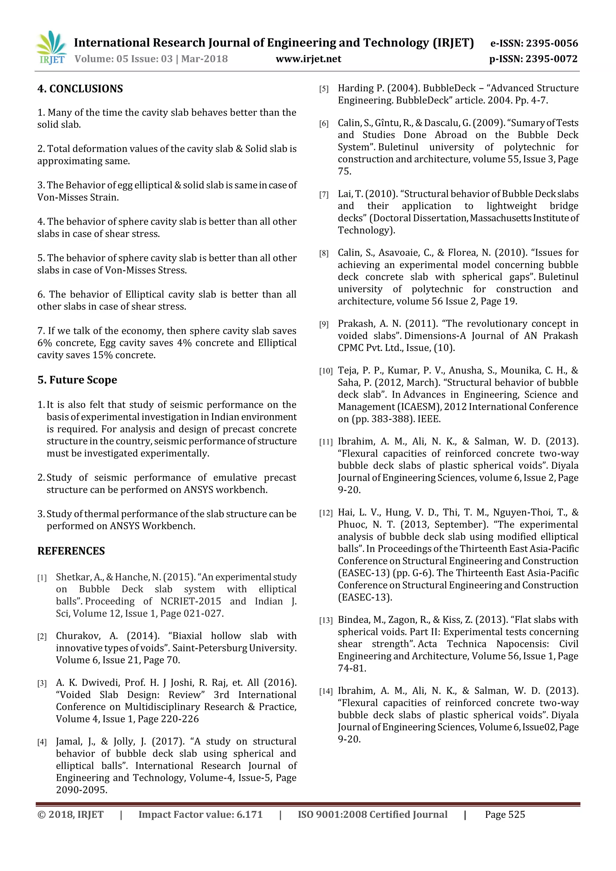 IRJET- Analytical Study of Solid Slab with Different Types of Cavity | PDF