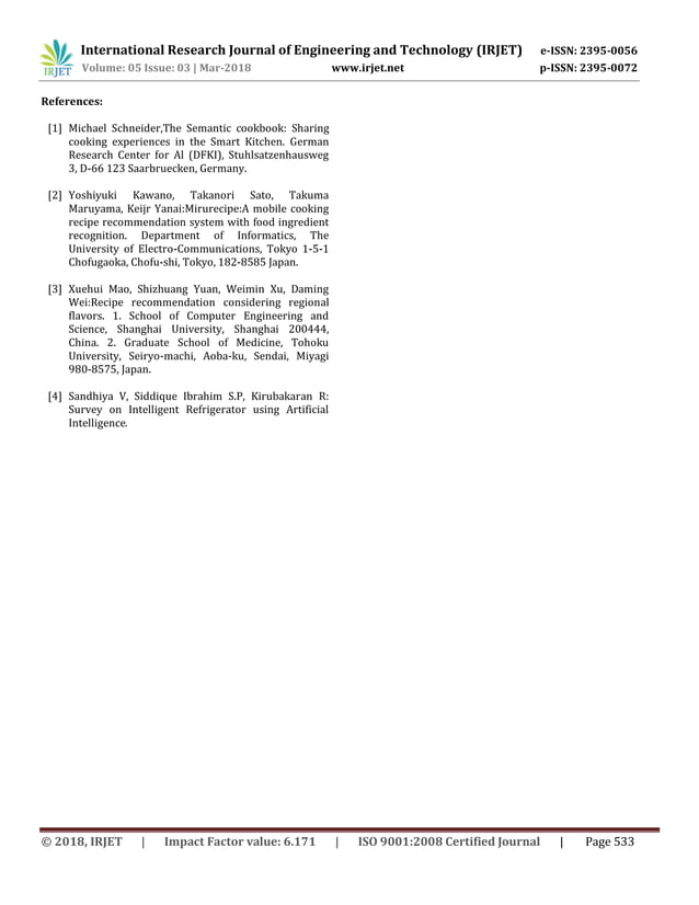 IRJET- Smart Recipe-An Innovative Way to Cook | PDF