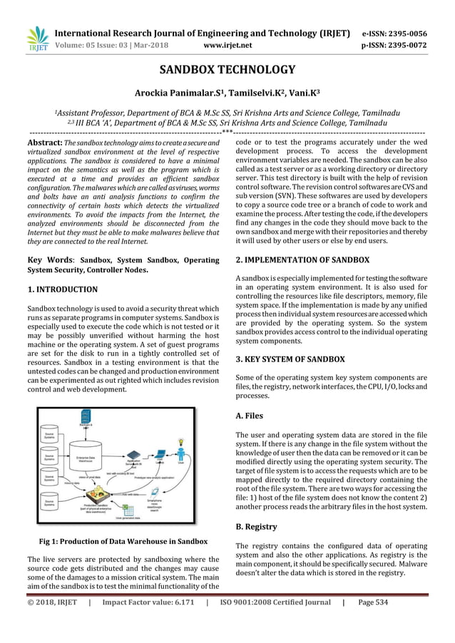IRJET- Sandbox Technology | PDF