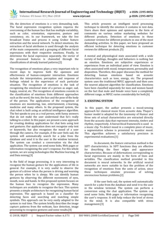 IRJET- Review on Mood Detection using Image Processing and Chatbot using Artificial Intelligence ...