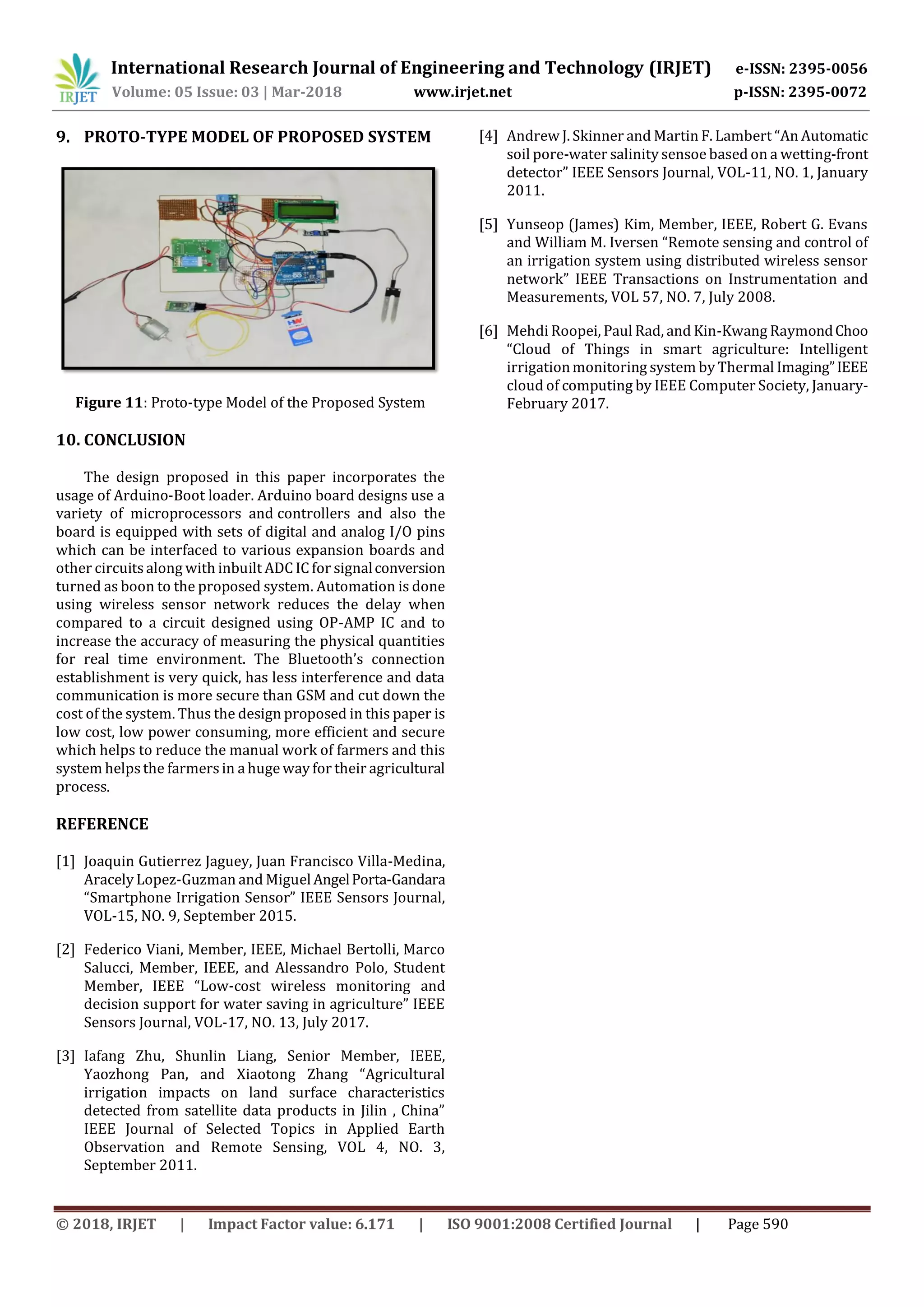 IRJET- A Bluetooth Based Automatic Irrigation System | PDF