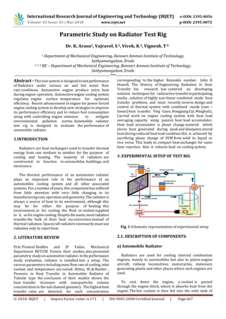 IRJET- Parametric Study on Radiator Test Rig | PDF | Automotive ...