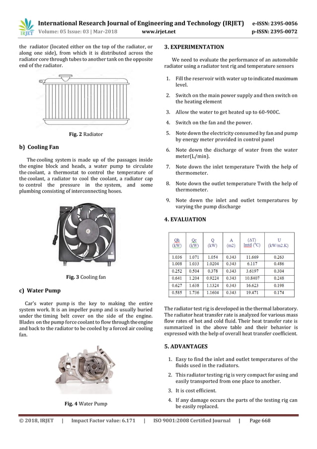 IRJET- Parametric Study on Radiator Test Rig | PDF | Automotive ...