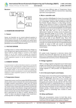 IRJET- Transformer Monitoring and Protection System using AVR Atmega16 Microcontroller by RF ...