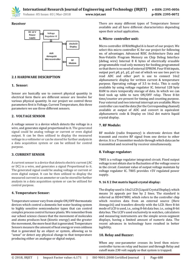Irjet Transformer Monitoring And Protection System Using Avr Atmega16