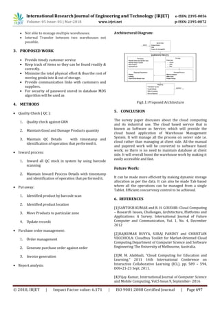 IRJET- Cloud Based Warehouse Management Firm | PDF