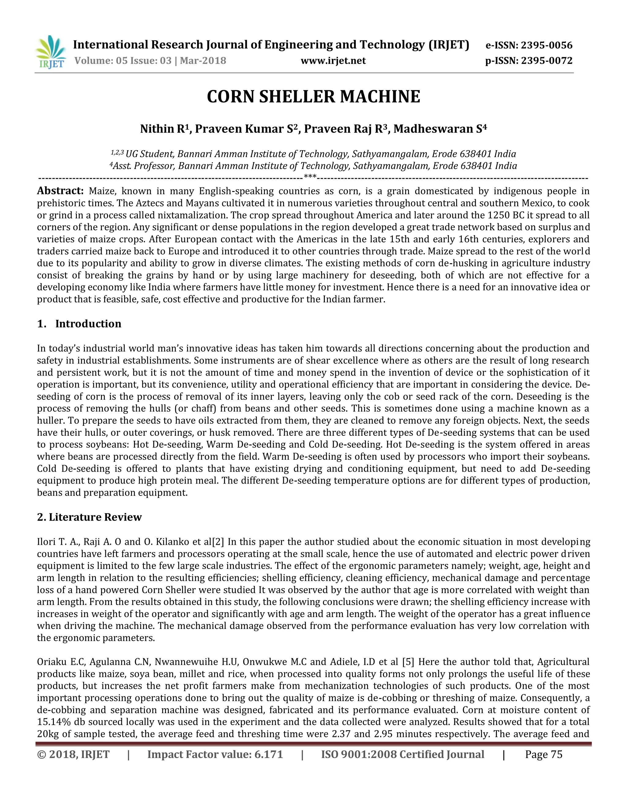 Corn Sheller Machine | PDF