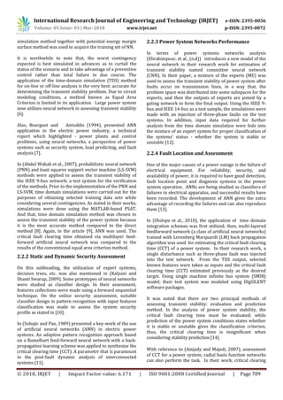IRJET- Feed-Forward Neural Network Based Transient Stability Assessment of 132KV Sub ...